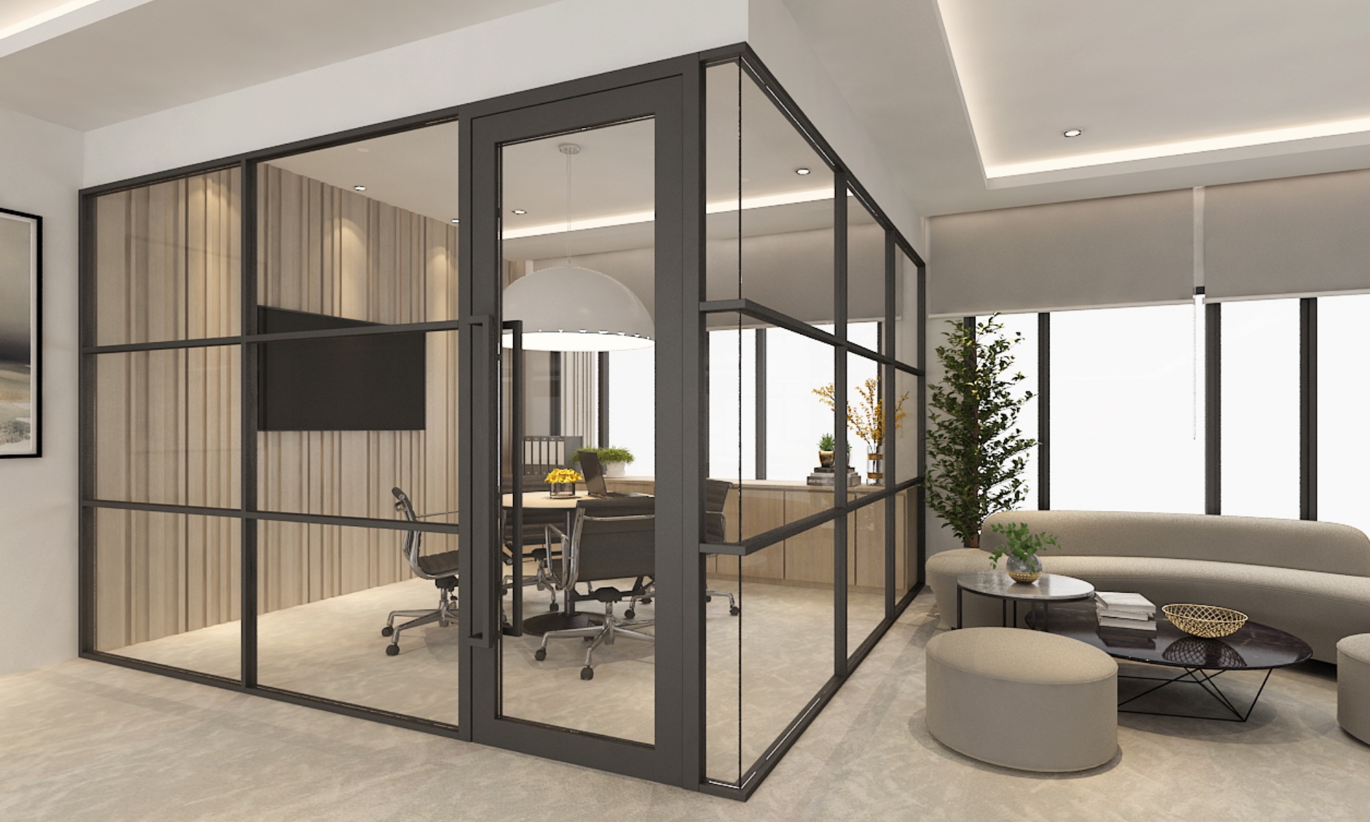 SOLO PLUS - Single Glazed Acoustic Glass Partition System